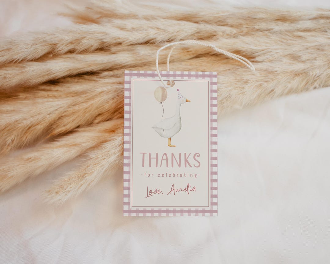 One Silly Goose Favor Tag Template | Editable Goose Girl 1st Birthday ...