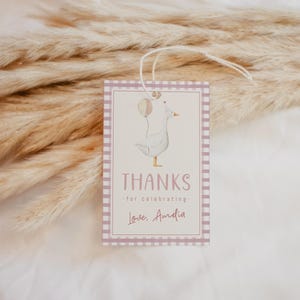 One Silly Goose Favor Tag Template | Editable Goose Girl 1st Birthday ...