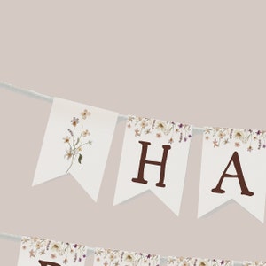 Wildflower Birthday Banner Template | Printable Little Wildflower Happy ...