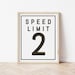 Speed Limit 2 Sign Template TWO Fast Race Car Birthday Party Food Sign ...