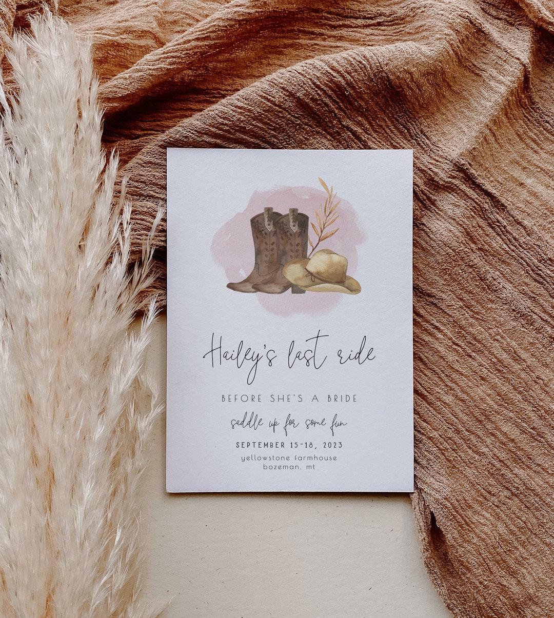 Western Bachelorette Party Invitation | Last Ride Before She's a Bride ...