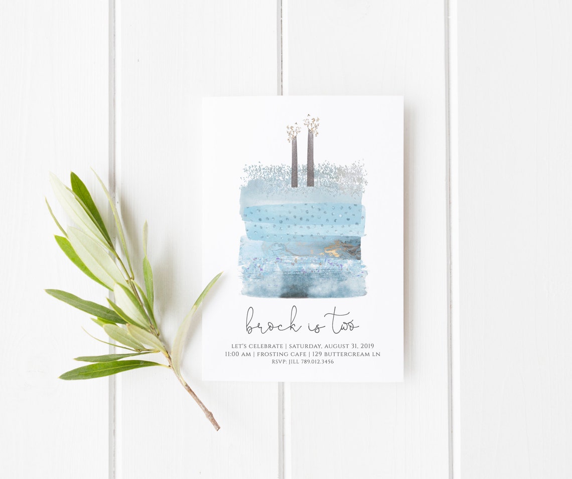 Boy 2nd Birthday Invitation Editable Template Instant | Etsy