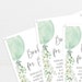 Green Balloon Books for Baby Insert Gender Neutral Baby Shower Stock ...