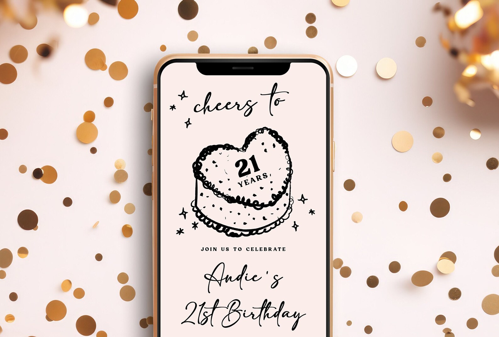 21st Birthday Text Invitation Template | Editable Cheers to 21 Years ...