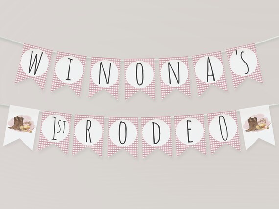1st Rodeo Birthday Banner Cowgirl 1st Birthday Printable - Etsy