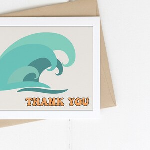Surf Thank You Card Template | Editable the Big ONE 1st Birthday Party ...