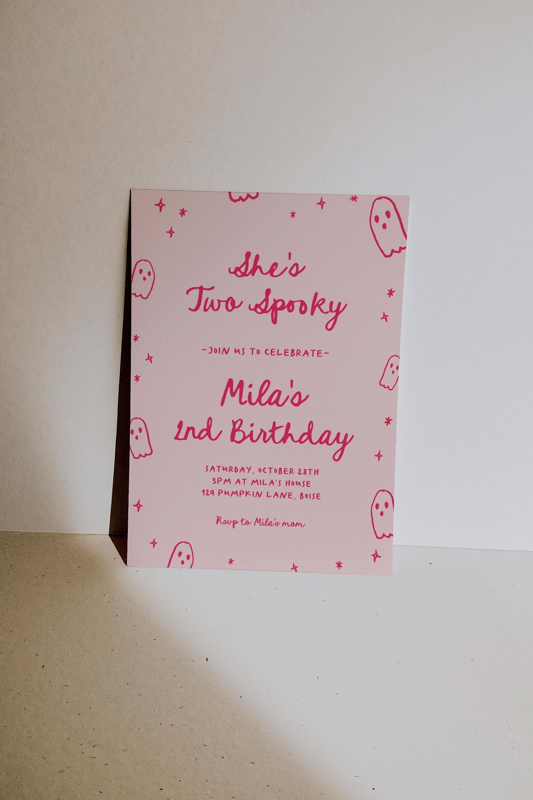 TWO Spooky Birthday Invitation Template | Editable She's Two Spooky 2nd ...