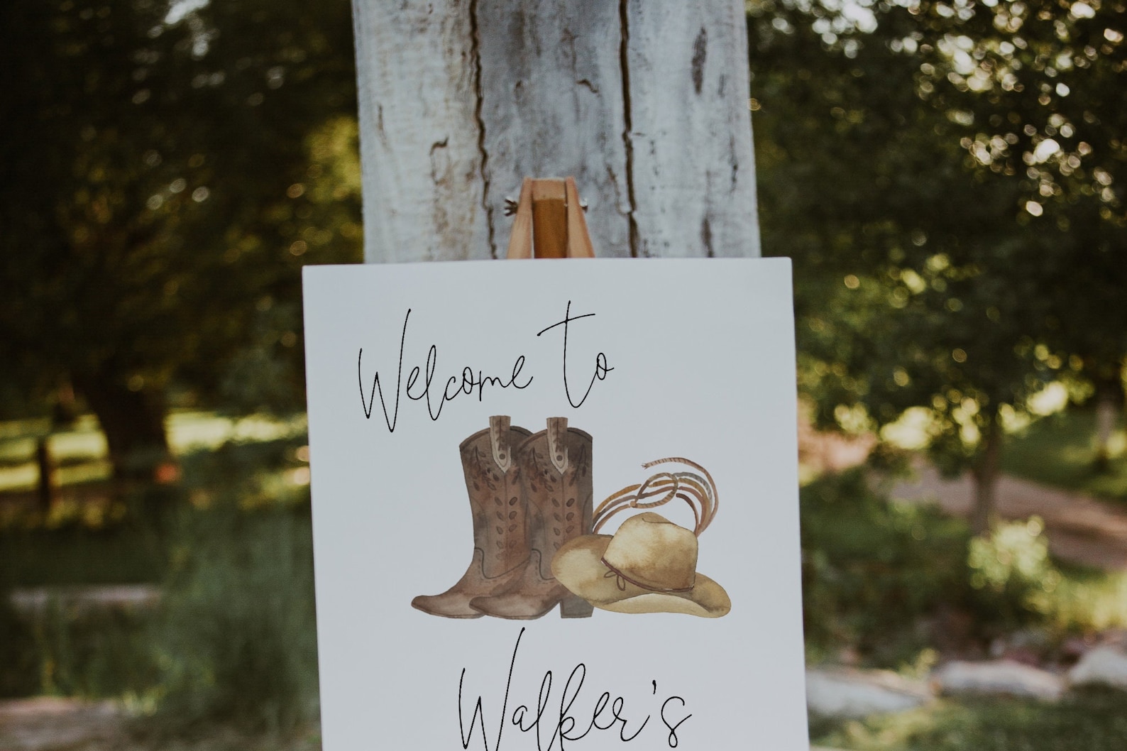 1st Rodeo Birthday Welcome Sign Template Cowboy First | Etsy