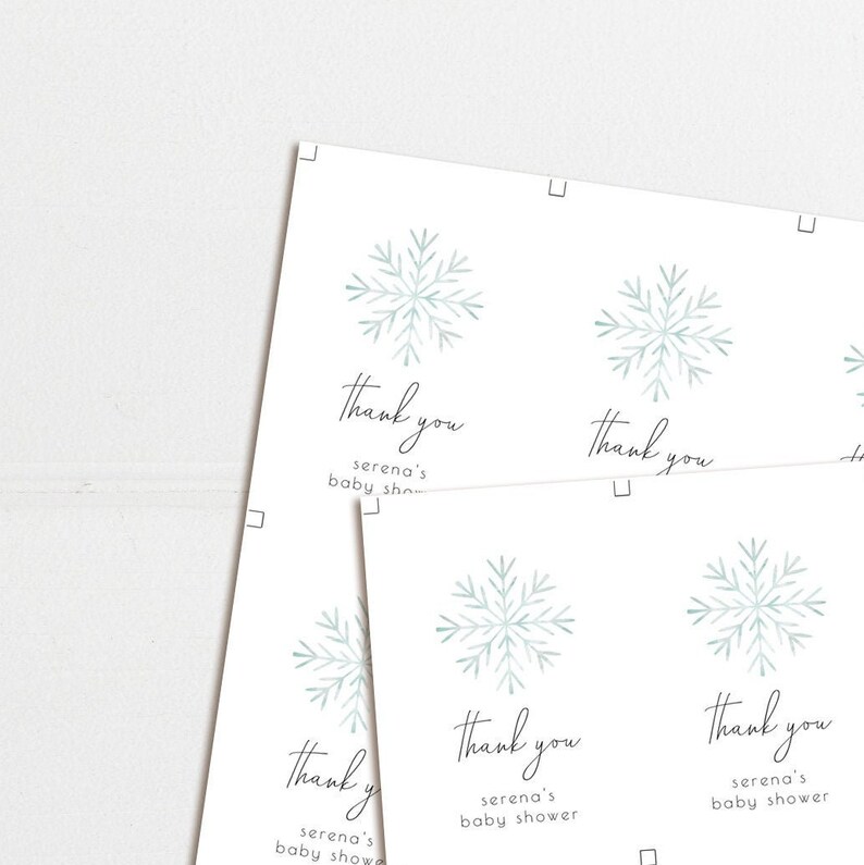 Snowflake Thank You Favor Tag Winter Baby It's Cold - Etsy