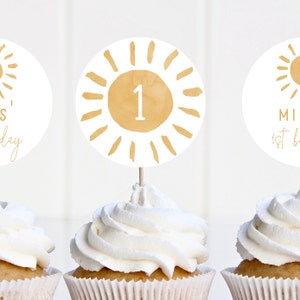 Sunshine Cupcake Topper Template | Editable Our Little Sunshine Cupcake ...