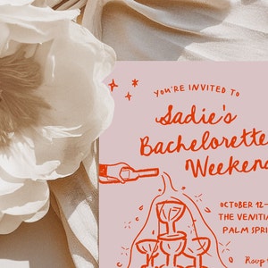 Bachelorette Weekend Itinerary Invitation Template | Editable Girls ...