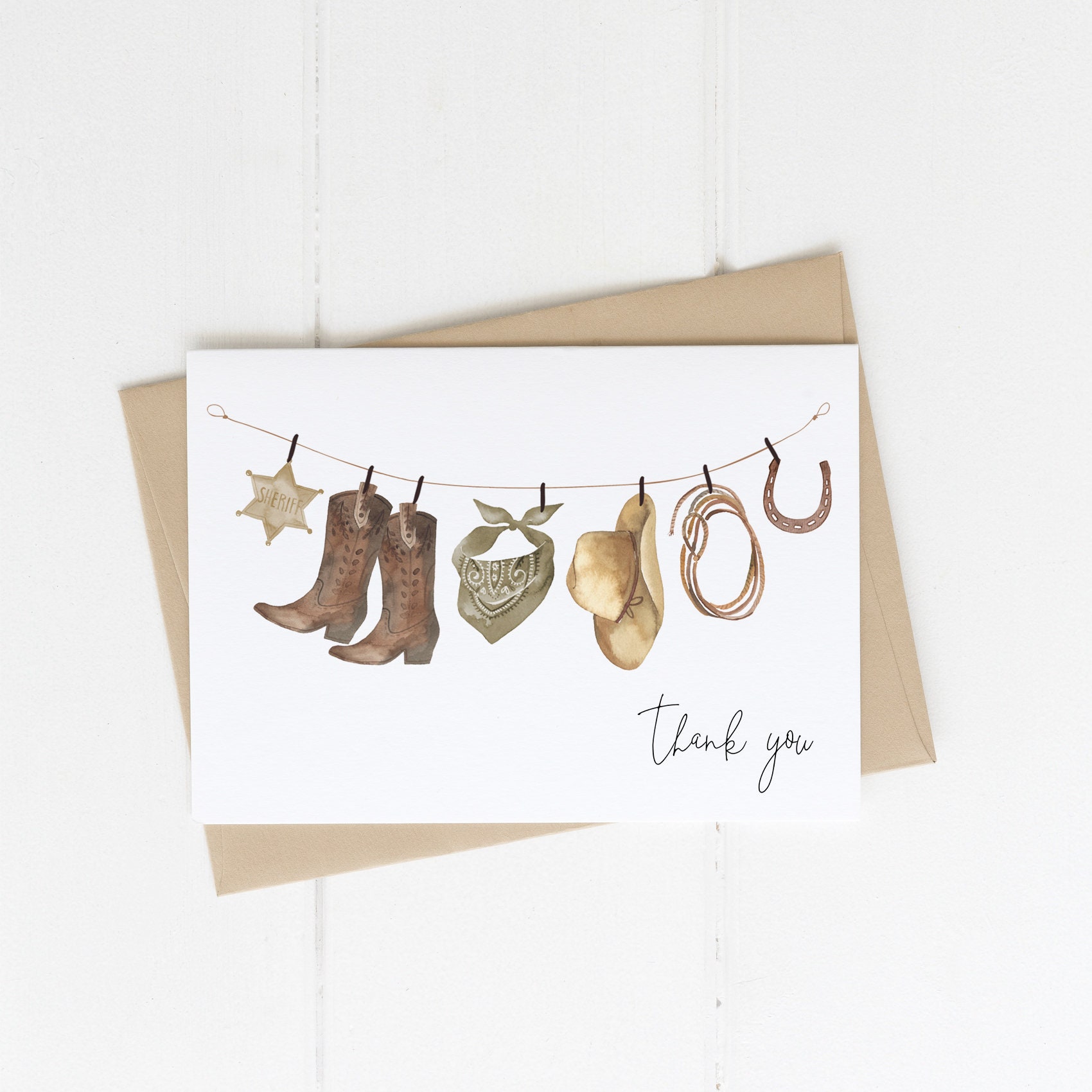 Cowboy Boot Card Template