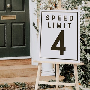 Speed Limit 4 Sign Template | Need FOUR Speed Race Car Birthday Party ...