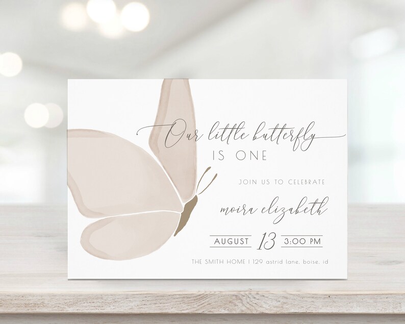 Butterfly 1st Birthday Invitation Our Little Butterfly is | Etsy