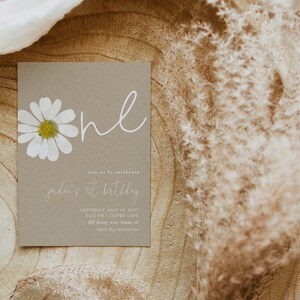 Daisy 1st Birthday Invitation | ONE Daisy Girl 1st Bday Editable ...