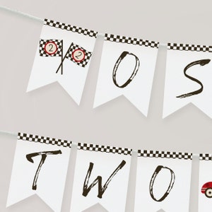 TWO Fast Banner Template | Editable Race Car 2nd Birthday Printable ...