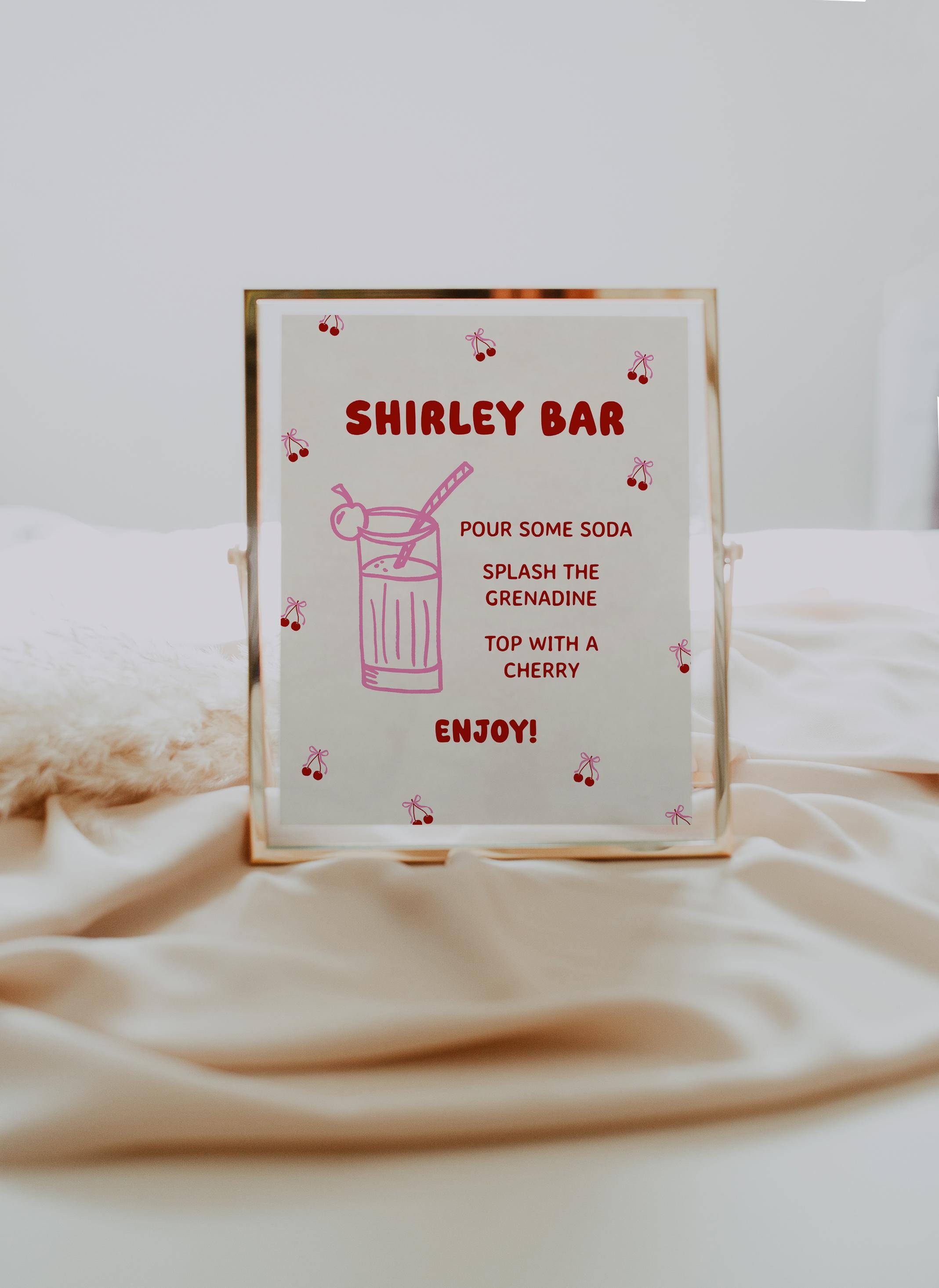 Shirley Temple Bar Sign Template | DIY Editable Cherry Mocktail Sign ...