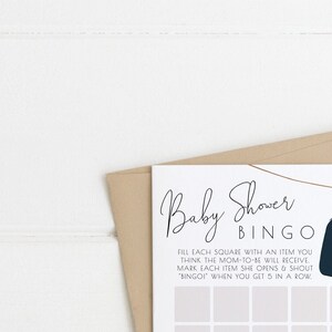 Clothesline Bingo Baby Shower Printable Game, Blue Boy Baby Sprinkle ...