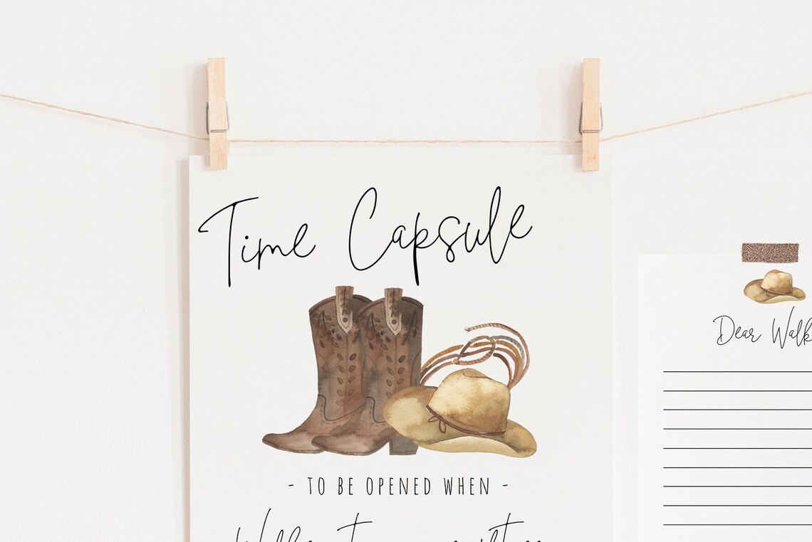 1st Rodeo Time Capsule Birthday Template Western Cowboy | Etsy