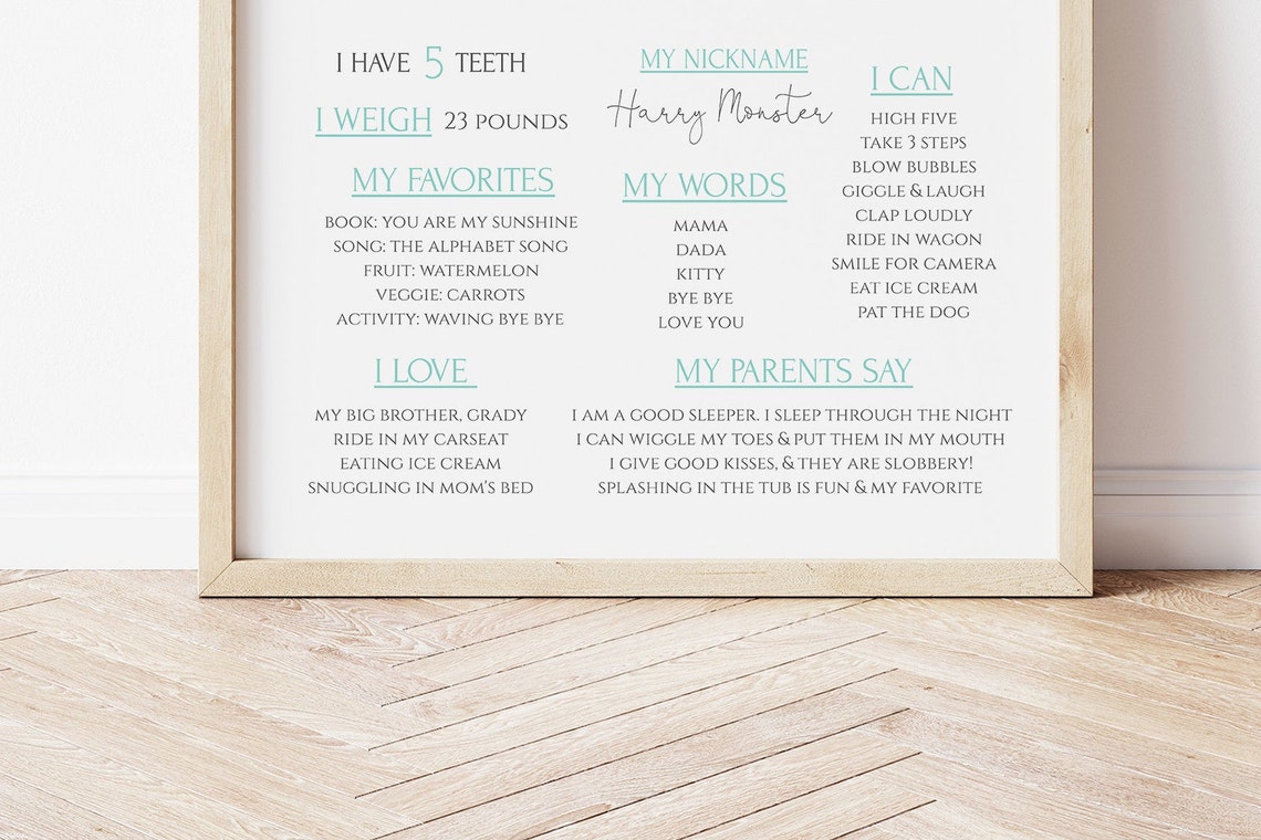 Green Milestone 1st Birthday Sign Mint Birthday Cake - Etsy