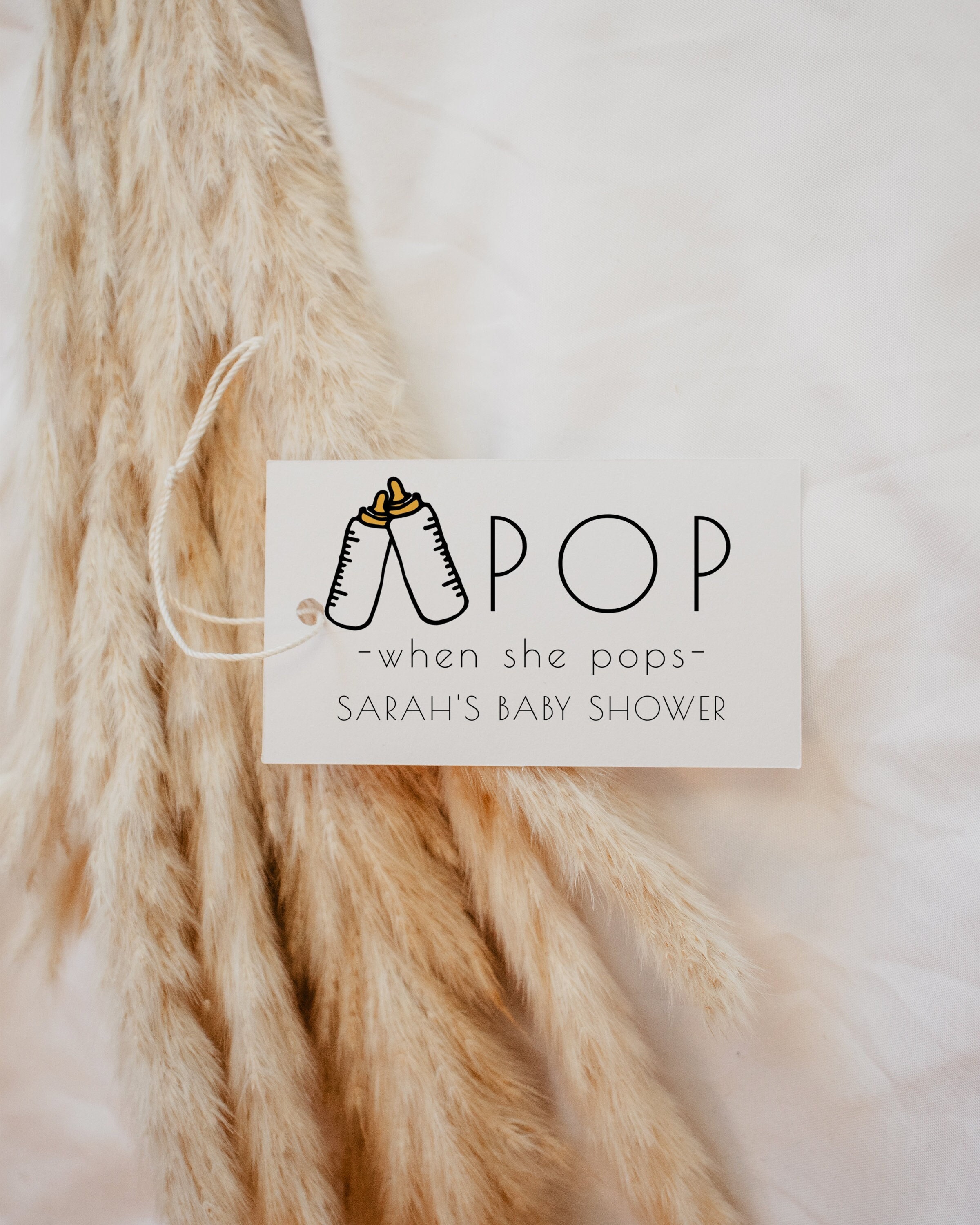 Pop When She Pops Favor Tag Template Poppin' Bottles - Etsy