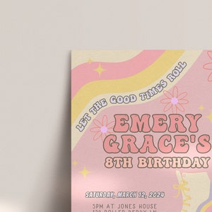 Roller Skate Birthday Invitation Template | Let the Good Times Roll ...