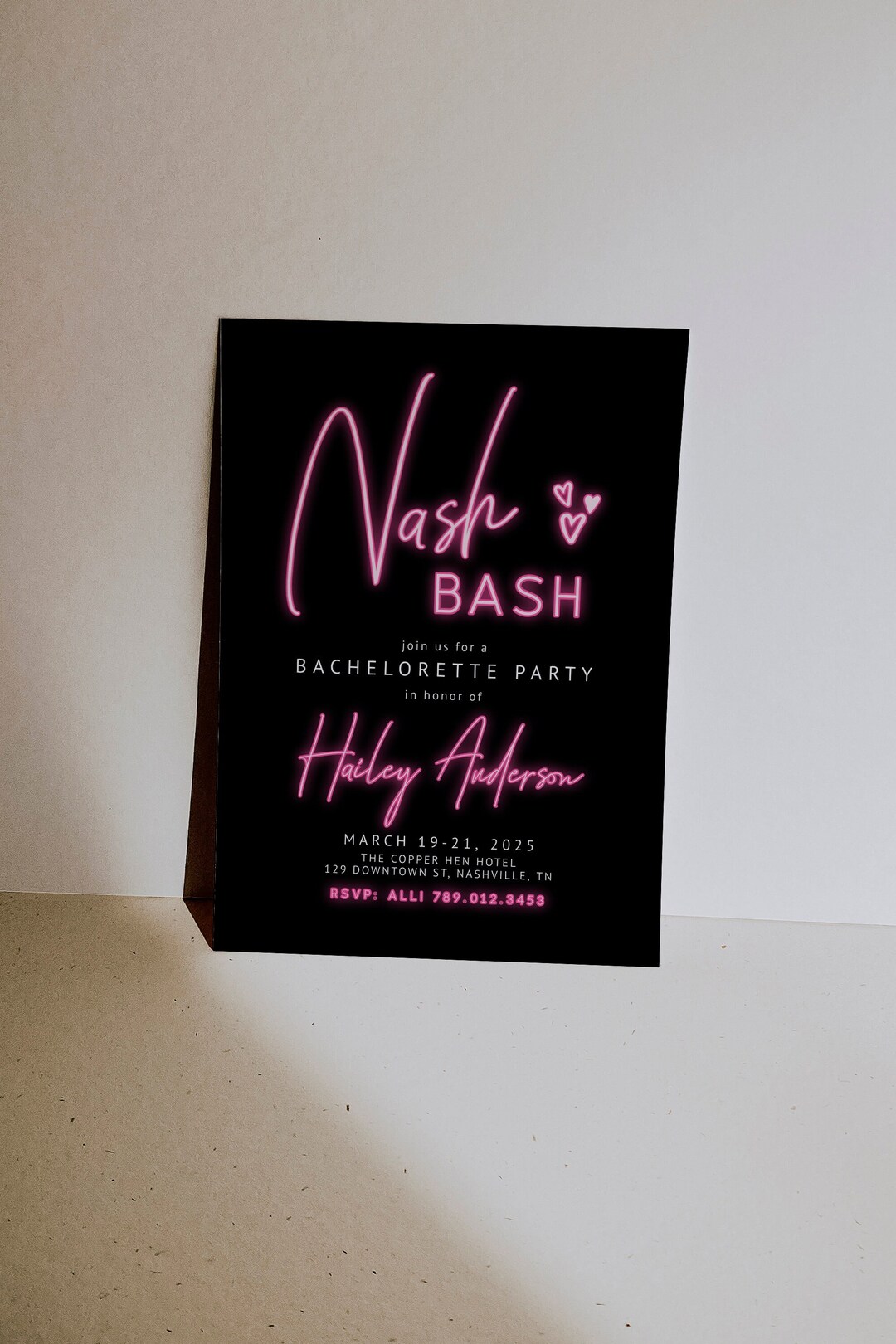 Nash Bash Bachelorette Party Invitation | Nashville Bridal Weekend ...