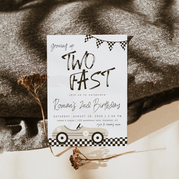 Two Fast Birthday Invitation - Etsy