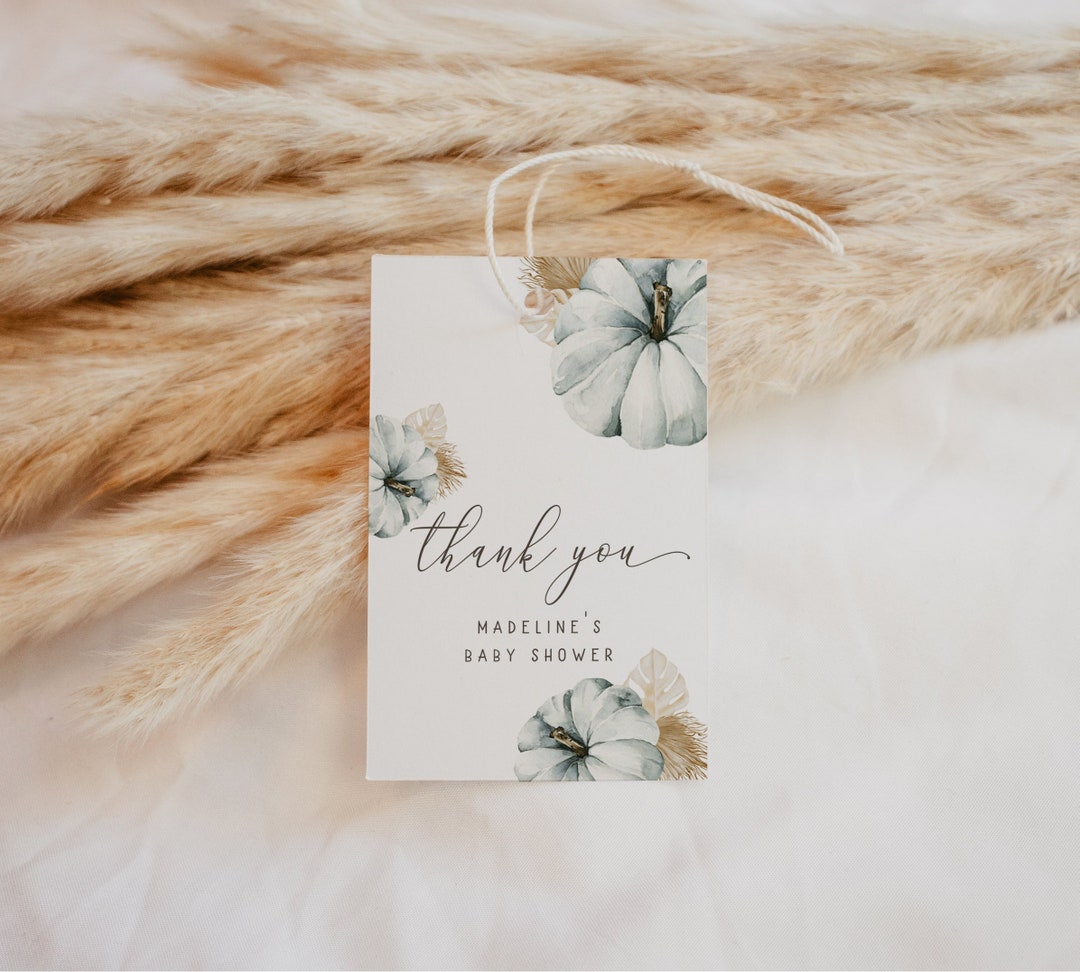 Pumpkin Thank You Favor Tag Template Little Pumpkin Boy Baby Shower ...