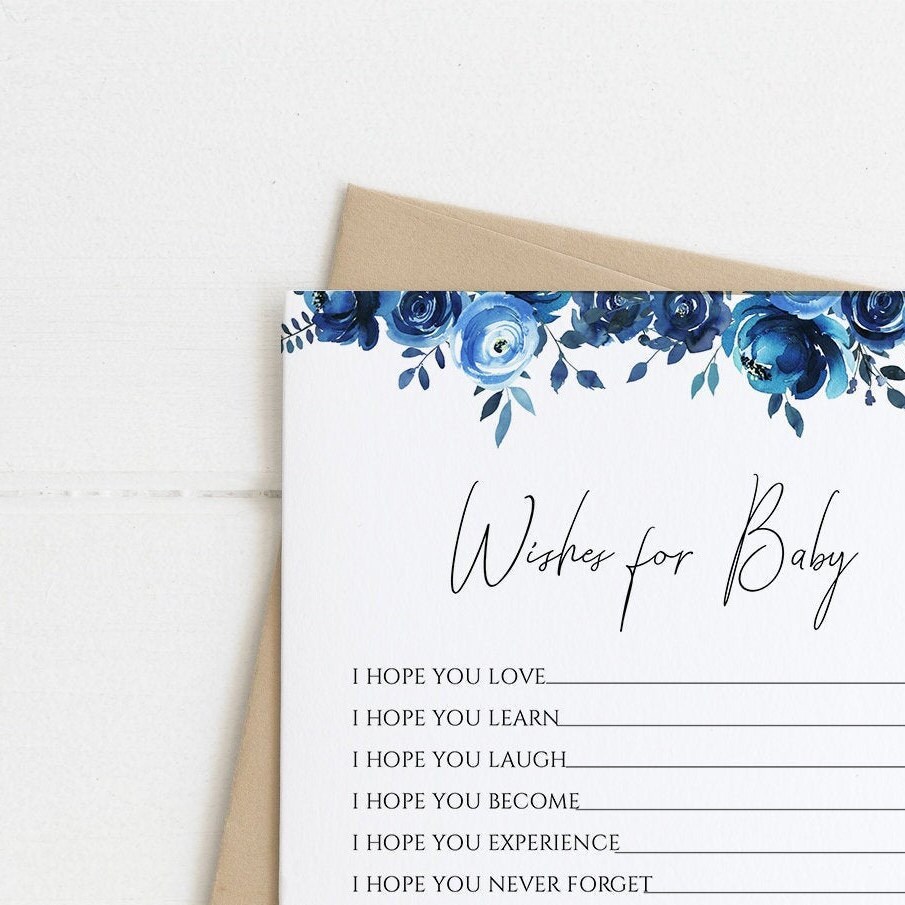 Moon Wishes for Baby Shower Printable Game Blue Over the Moon - Etsy