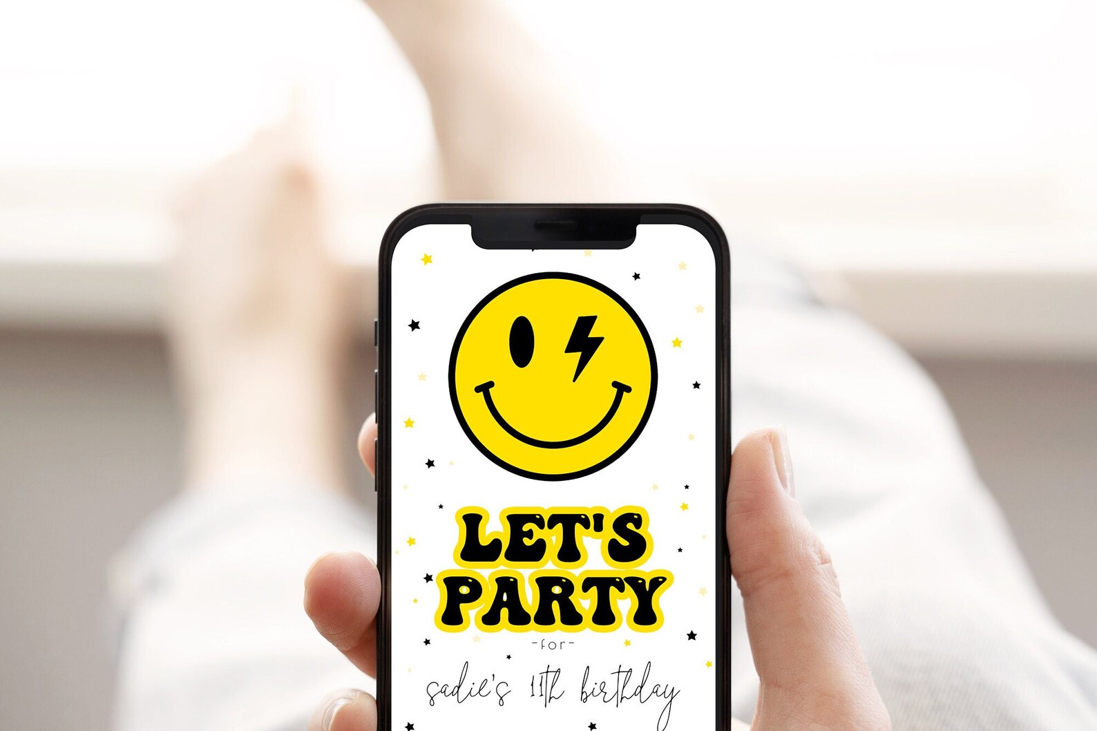 Editable Birthday Text Invitation Template Lightning Bolt - Etsy