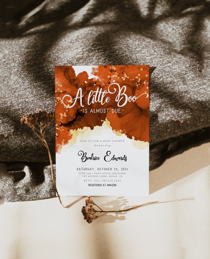 A Little Boo is Almost Due Editable Baby Shower Invitation - Etsy