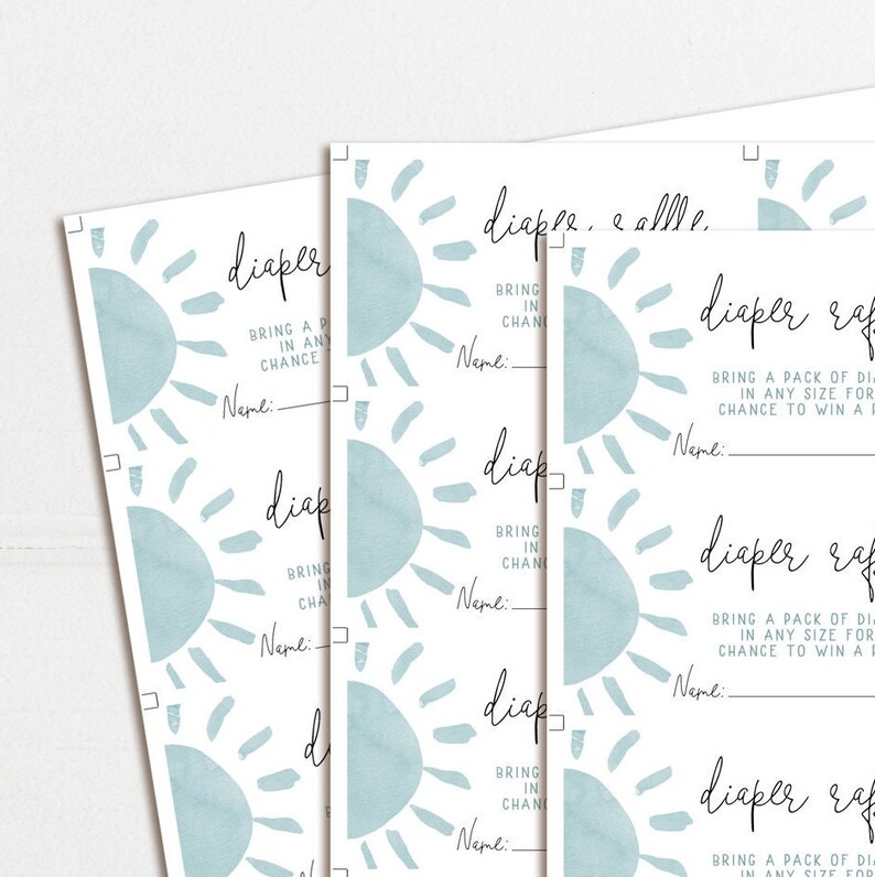 Sunshine Diaper Raffle Ticket Template A Little Sunshine is - Etsy