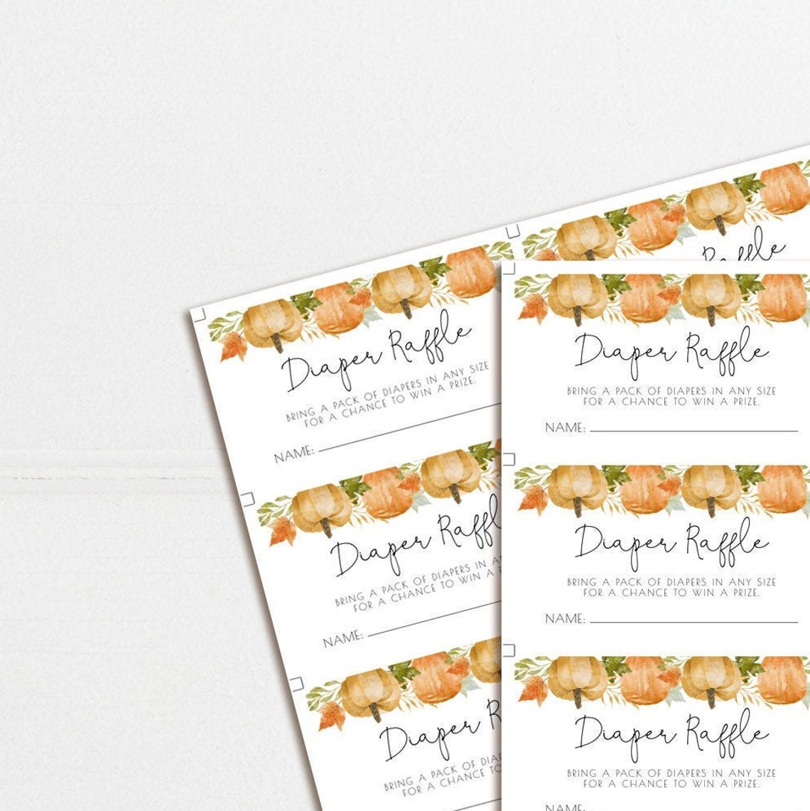 Pumpkin Diaper Raffle Ticket Little Pumpkin Boy Baby Shower - Etsy