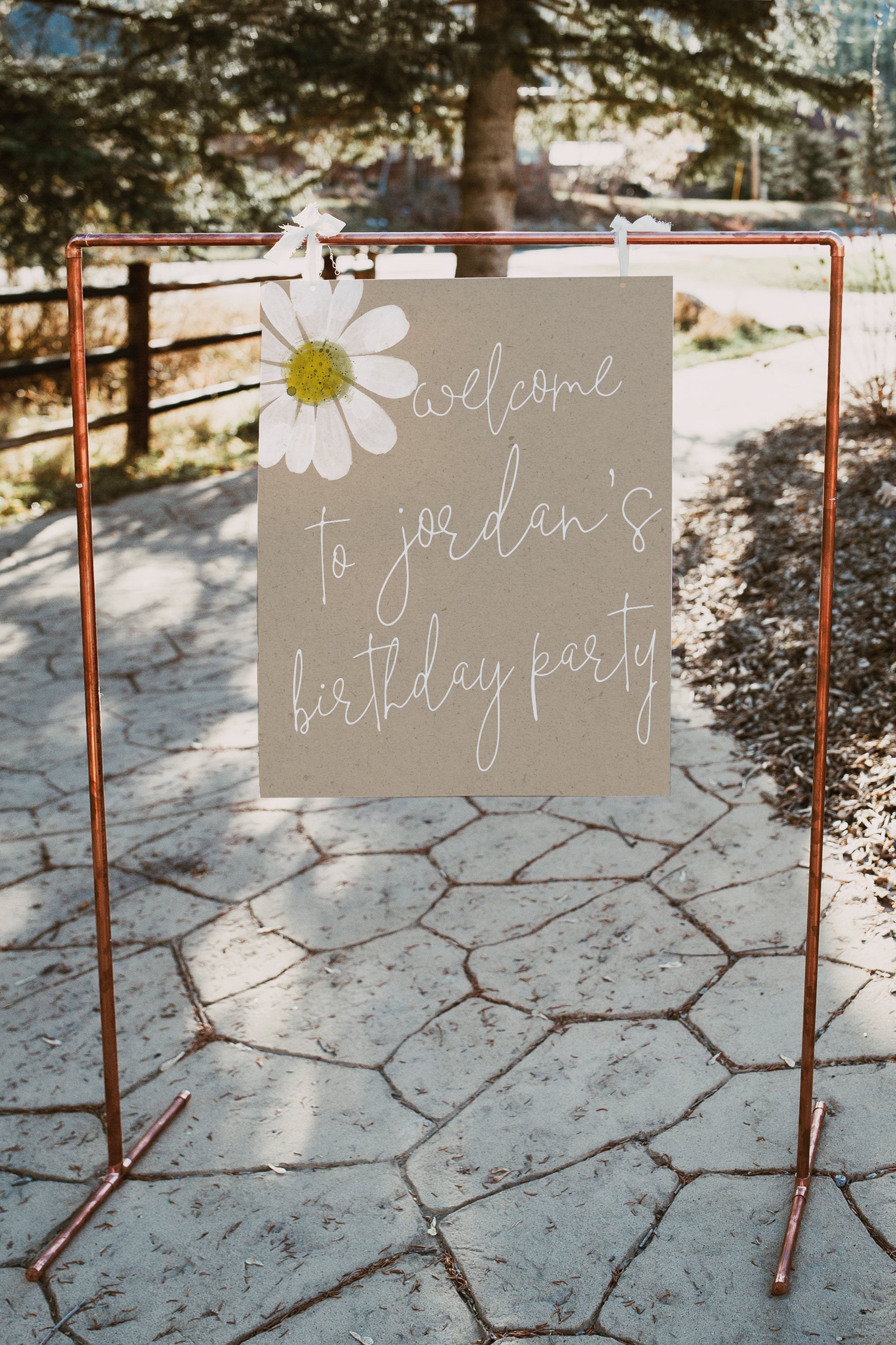 Daisy Welcome Sign Template Kraft Daisy Birthday Party - Etsy
