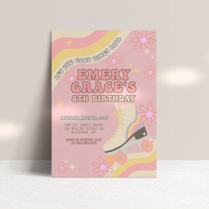 Roller Skate Birthday Invitation Template | Let the Good Times Roll ...