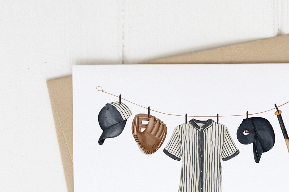 Baseball Thank You Card Template Rookie Year Birthday Party - Etsy