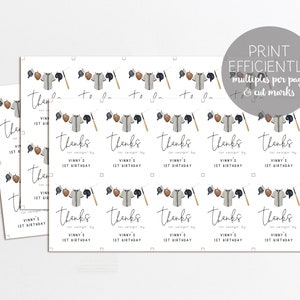 Baseball Thank You Favor Tag | Rookie Year 1st Birthday Printable Gift ...