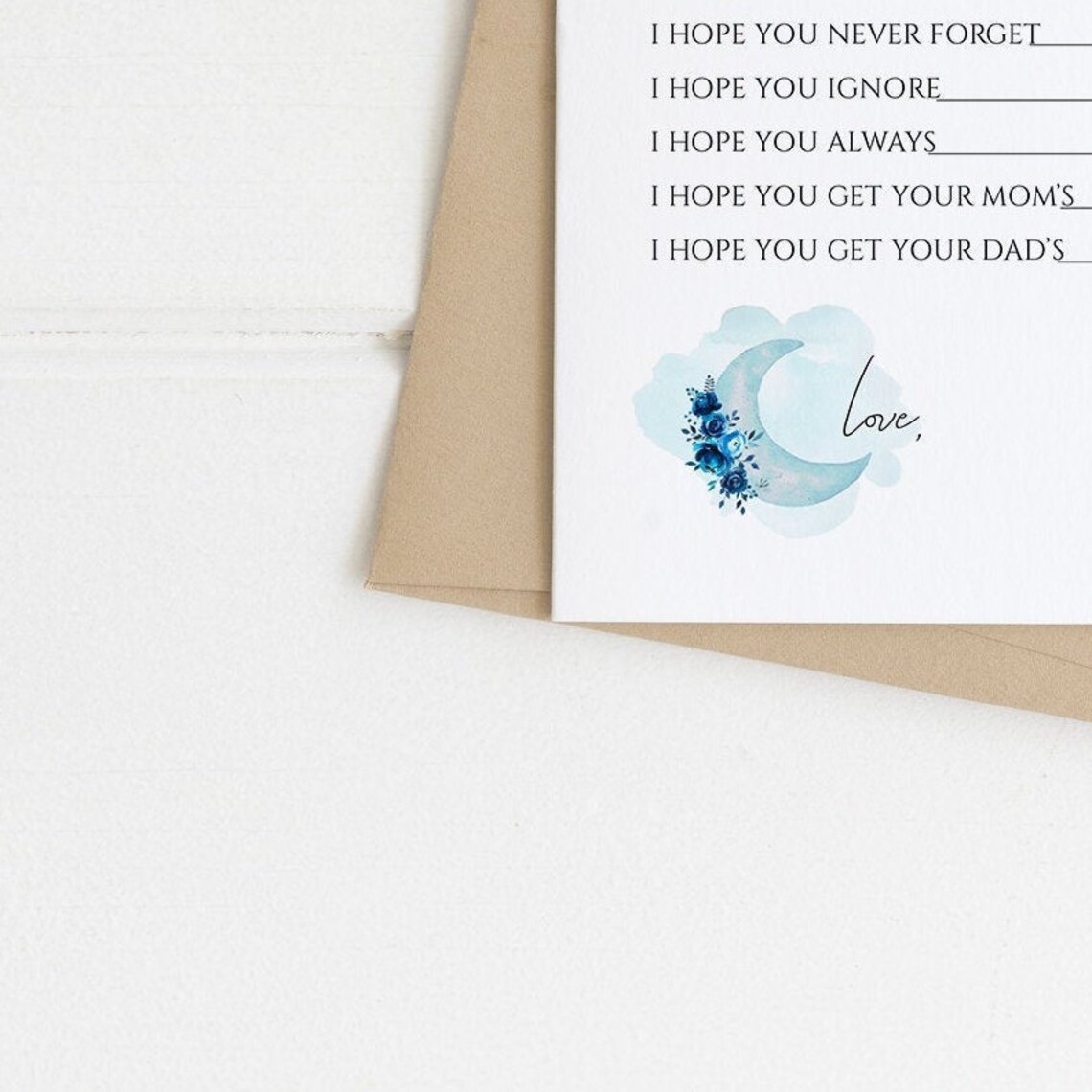 Moon Wishes for Baby Shower Printable Game Blue Over the Moon - Etsy