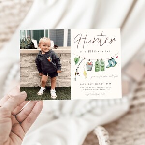Fisherman 2nd Birthday Bundle Editable O-fish-ally TWO Fly Invitation ...