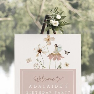 Fairy Birthday Party Welcome Sign Template | Editable Enchanted Fairy ...