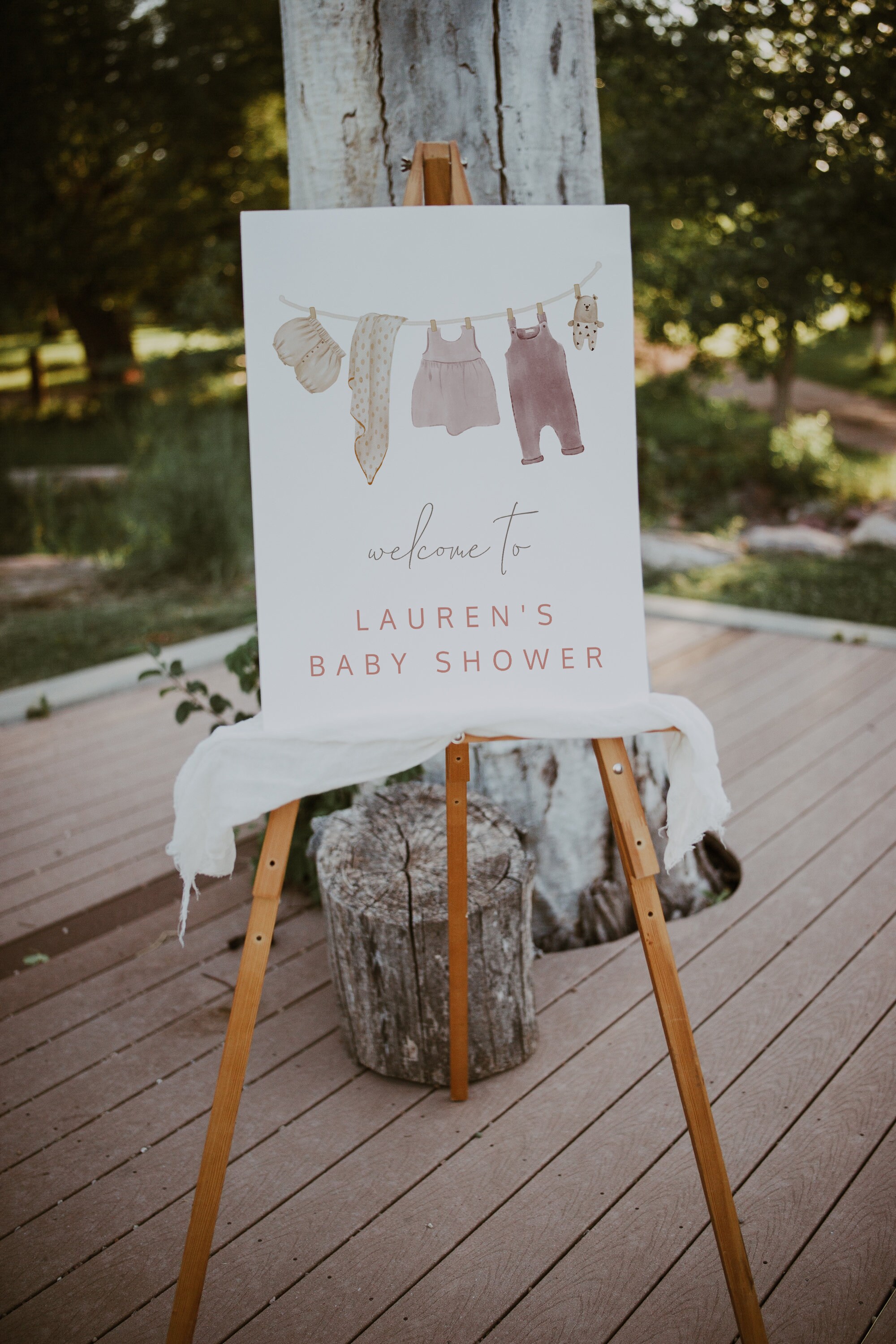 Clothesline Baby Shower Welcome Sign Girl Baby Shower Decor - Etsy