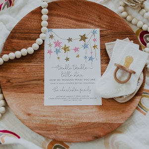 Little Star Gender Reveal Invitation | Twinkle Twinkle Little Star ...