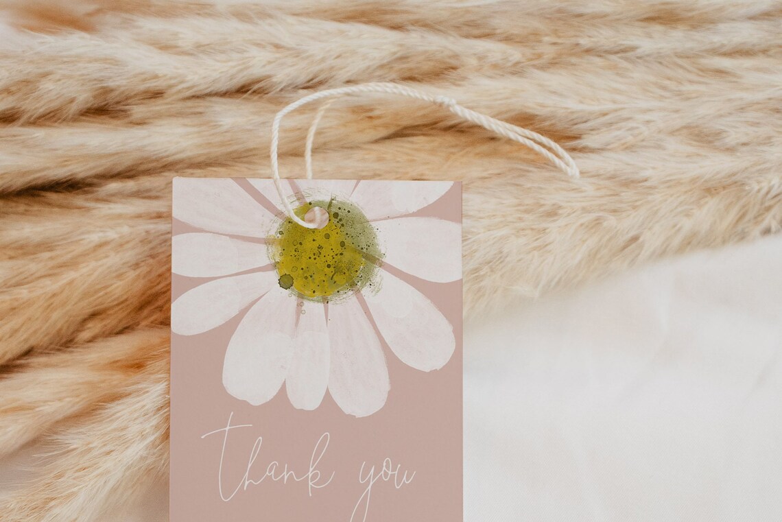 Daisy Favor Tag Template Daisy Thank You Birthday Party - Etsy