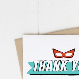 Superhero Thank You Card Template Editable Super Hero Birthday Party ...