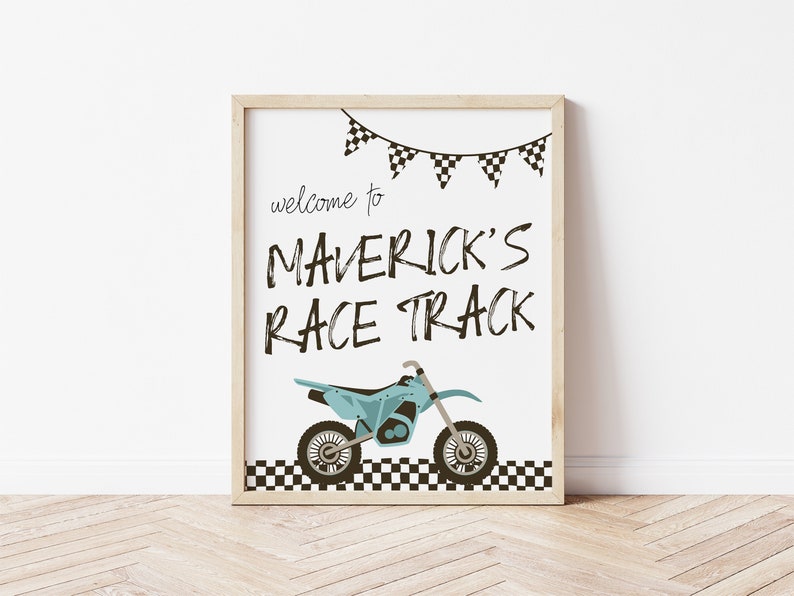 Dirt Bike Welcome Sign Template | Editable TWO Fast Birthday Party ...