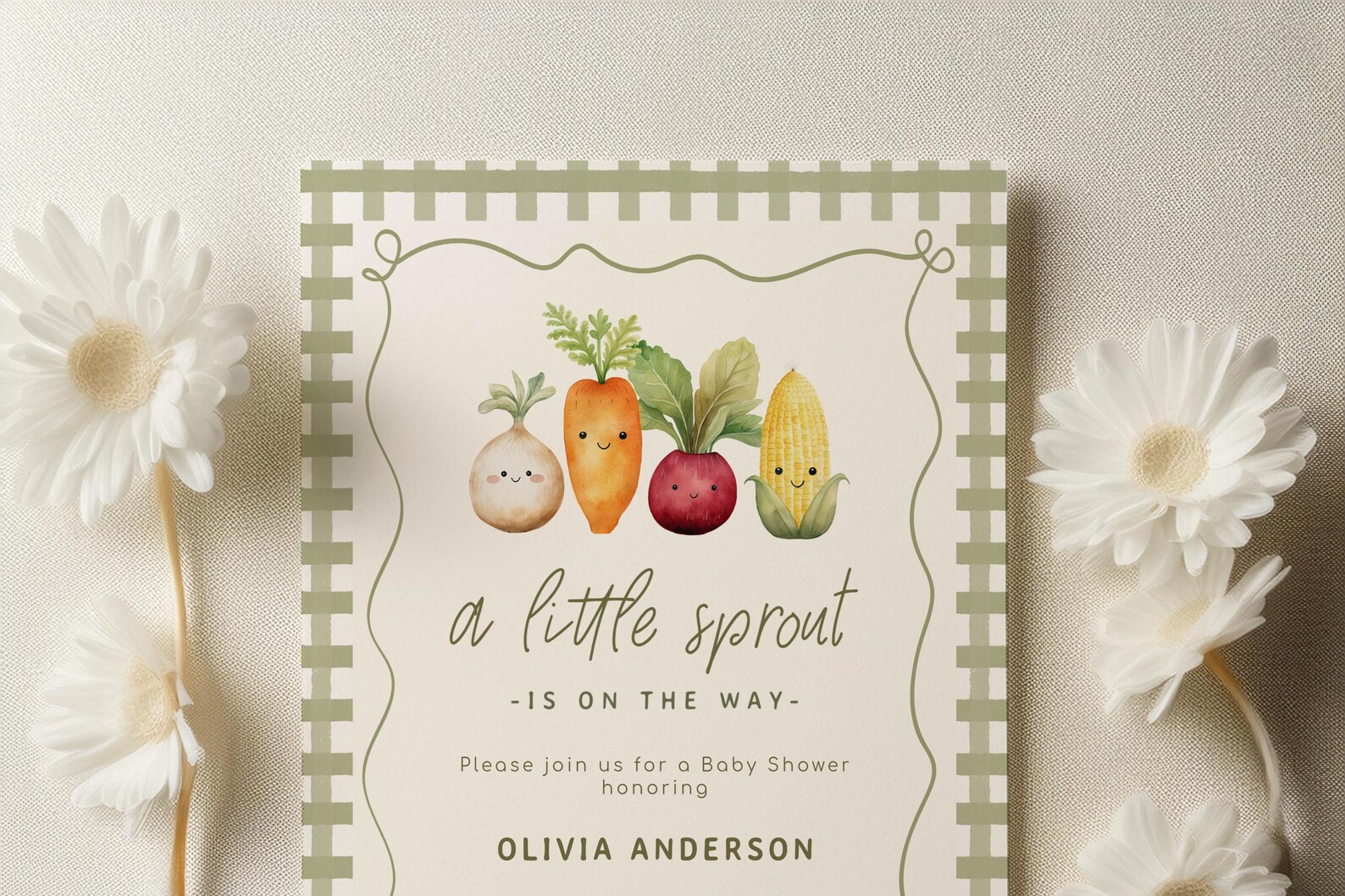 Little Sprout Baby Shower Invitation Template - Editable A Little ...