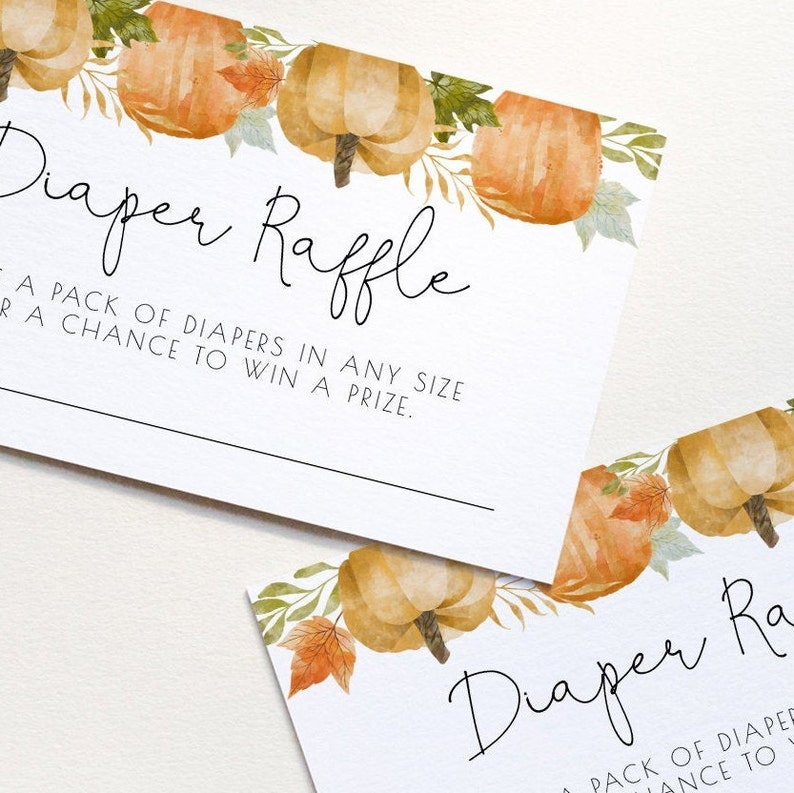 Pumpkin Diaper Raffle Ticket Little Pumpkin Boy Baby Shower | Etsy