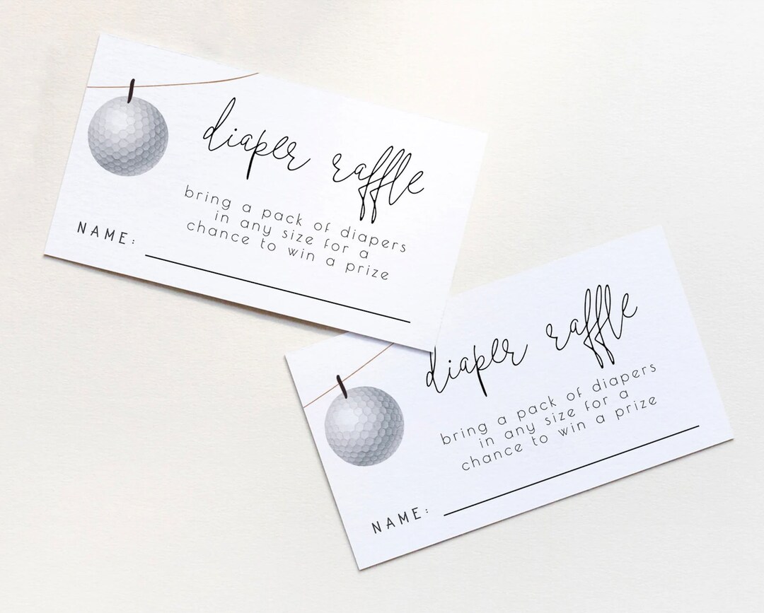 Golf Diaper Raffle Ticket Template | Editable Golf Baby Shower ...