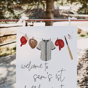 Baseball Birthday Welcome Sign Template | Rookie Year First Birthday ...